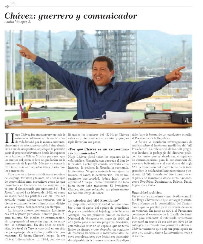 Hugo Chávez: El mayor comunicador (+PDF) - Alba Ciudad 96.3 FM
